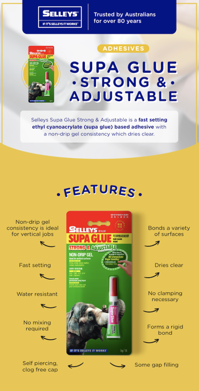 Buy Supa Glue Strong & Adjustable Online at Selleys Singapore