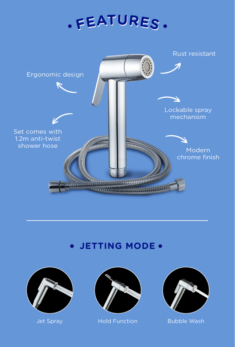 Premium Chrome Bidet Set - 2 Function - Selleys